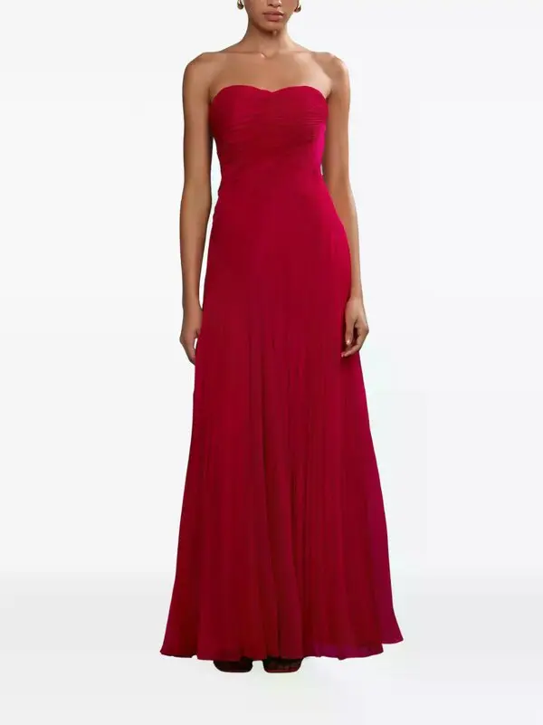 AMUR Elea Pleated Strapless Gown