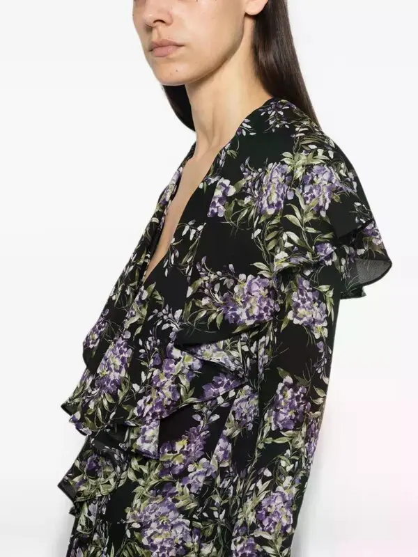 Norma Kamali Ruffled Floral-print Dress