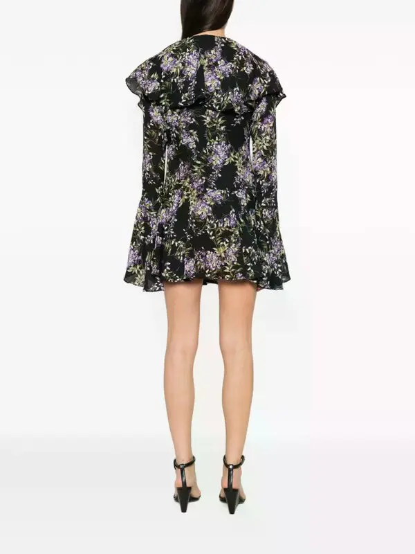 Norma Kamali Floral Print Ruffled Dress