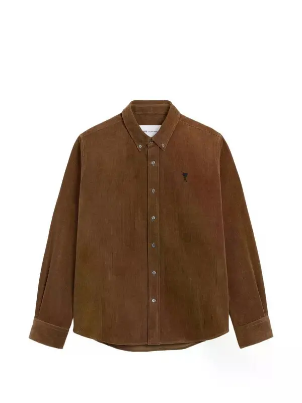 AMI Paris Corduroy Shirt With De Coeur