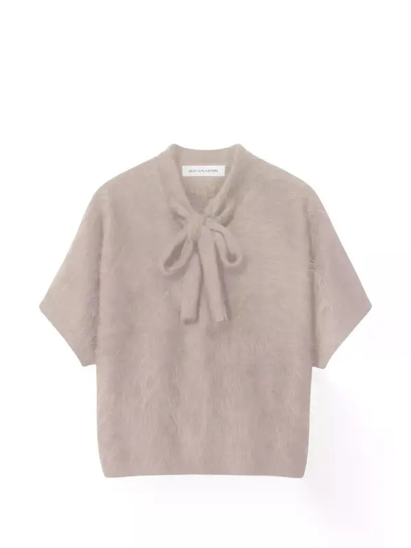 Iris Von Arnim Iris Van Arnim Brushed Knit Sweater With Bow Detail