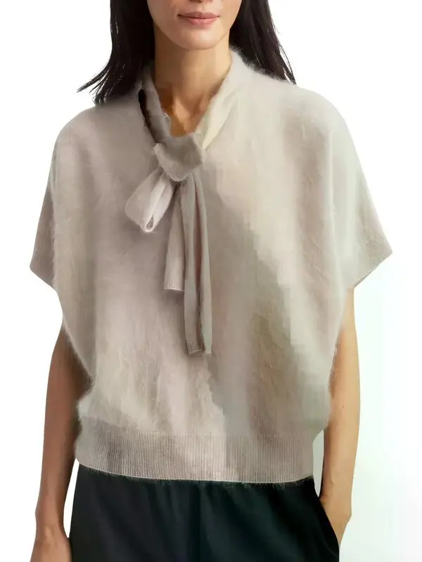 Iris Von Arnim Iris Van Arnim Brushed Knit Sweater With Bow Detail