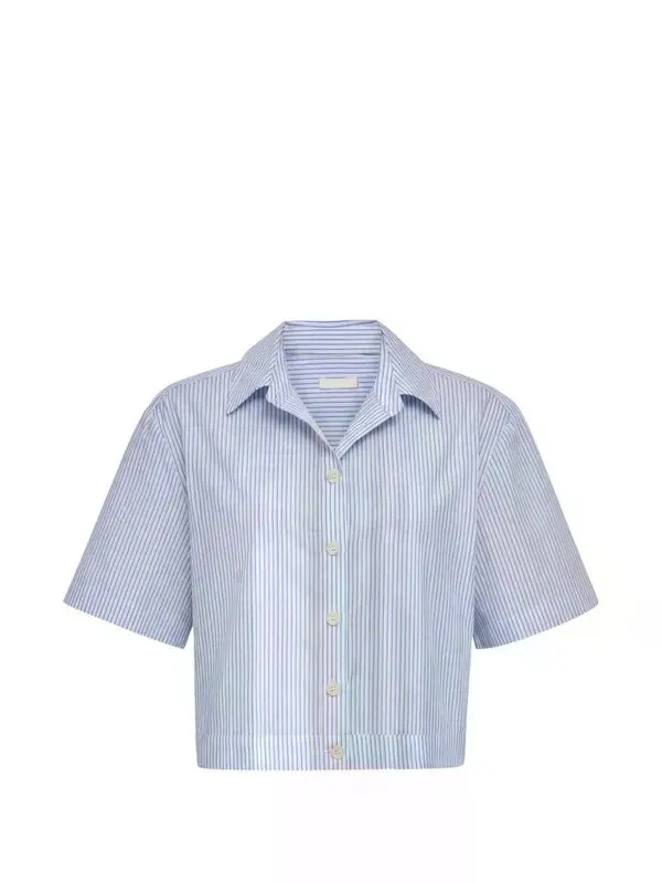 DL1961 Carlee Striped Cropped Shirt - White