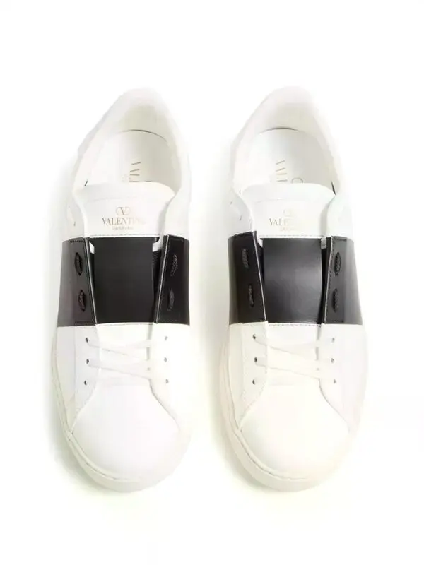 Valentino Garavani Calfskin Open Sneakers With Contrast Band