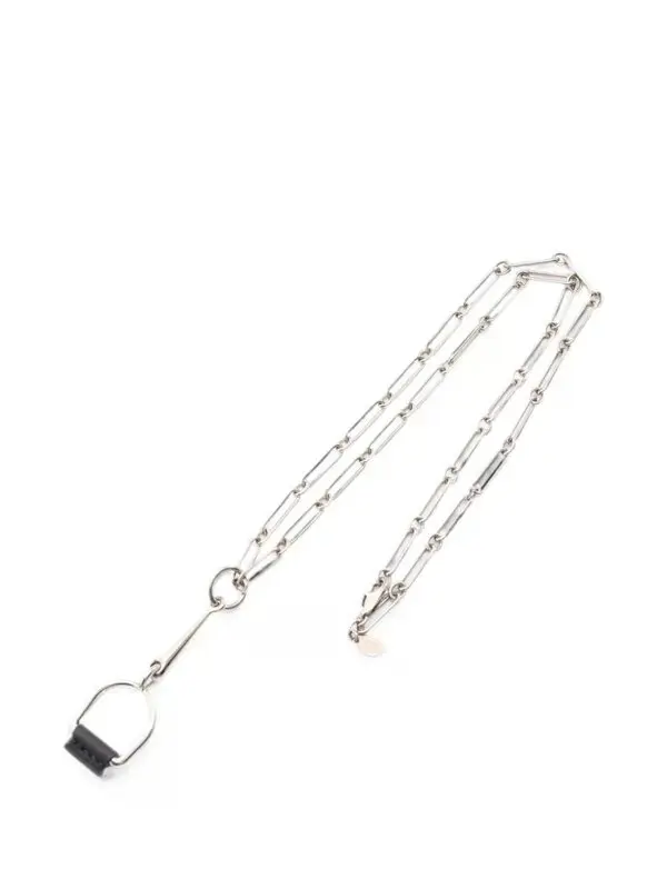 Hermès 2010s Pm Heritage Equestre Necklace - Silver