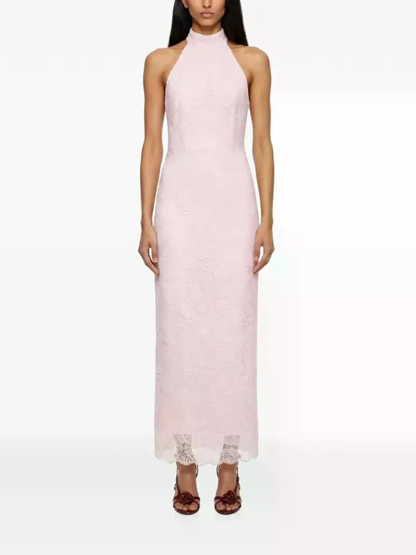 ROTATE BY BIRGER CHRISTENSEN Lace Halterneck Dress - Pink