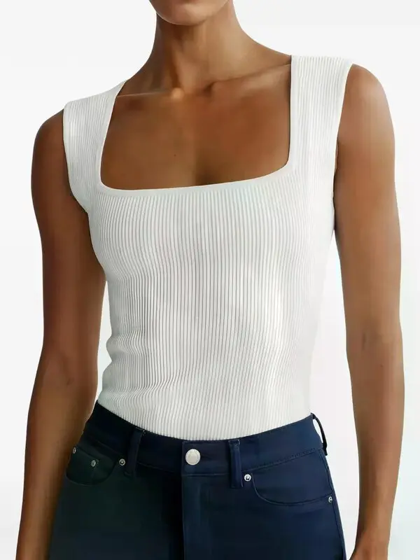 DL1961 Ribbed Square-neck Top