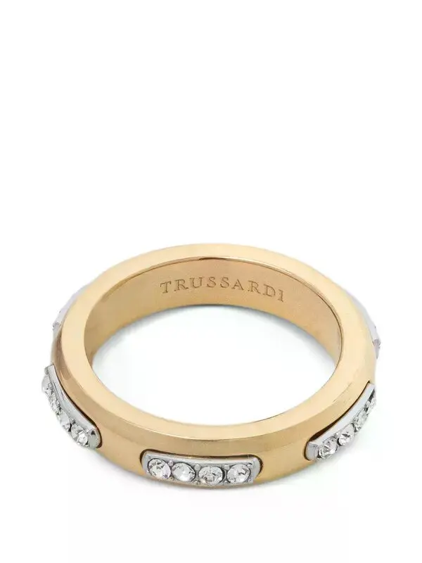 TRUSSARDI Crystal Embellished Band Ring - Gold