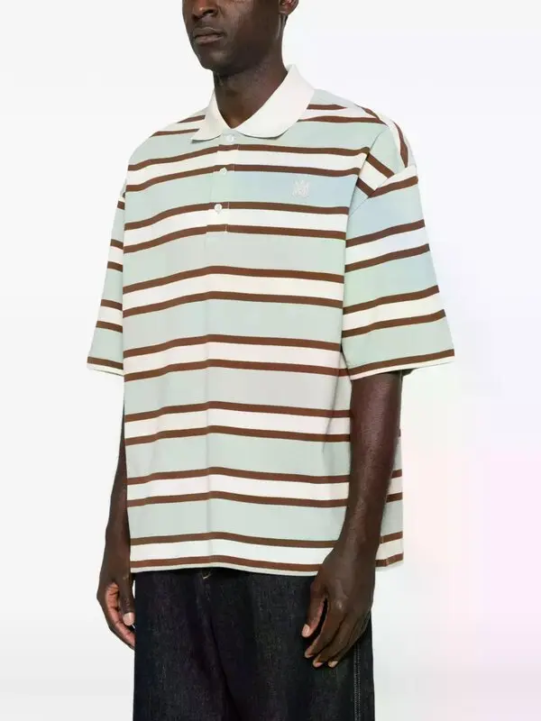 Amiri Striped Short-sleeve Polo Shirt