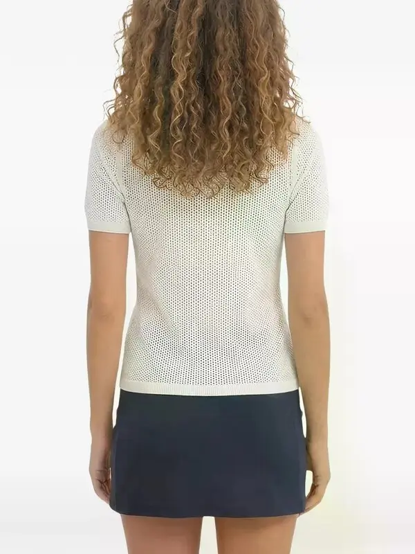 Anatomie Serena Quarter-zip Open-knit Top