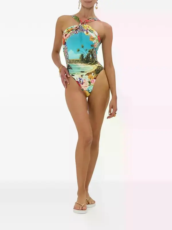 Camilla Bathing Bombshell Crystal-embellished Swimsuit