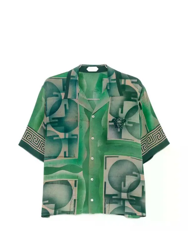 Versace Greca-print Medusa-head Shirt