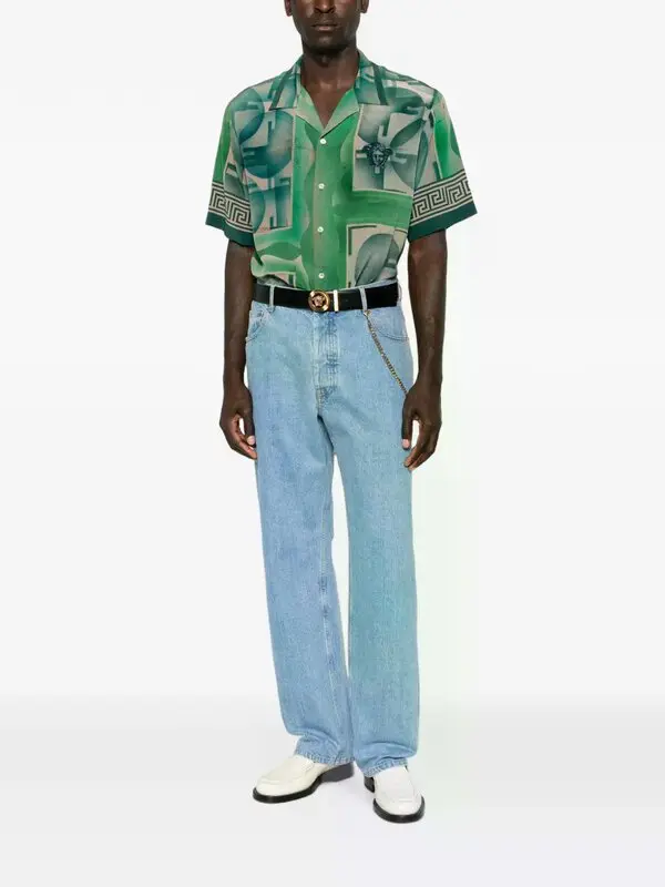 Versace Greca-print Medusa-head Shirt