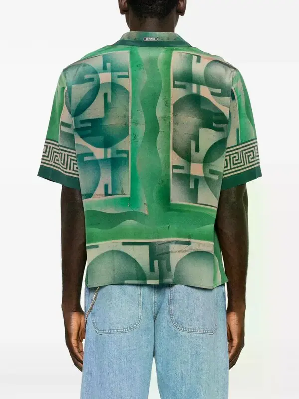 Versace Printed Crêpe De Chine Silk Shirt