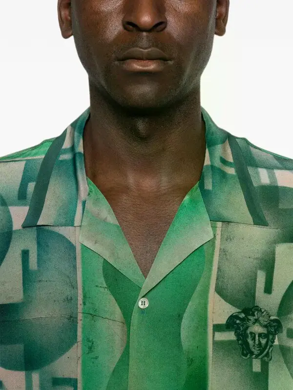Versace Printed Crêpe De Chine Silk Shirt