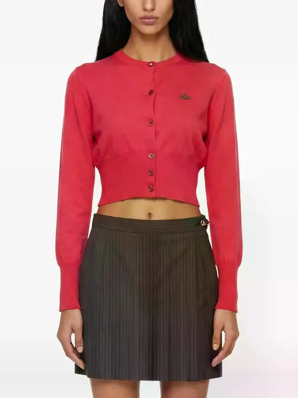 VIVIENNE WESTWOOD Orb Embroidered Cropped Cardigan