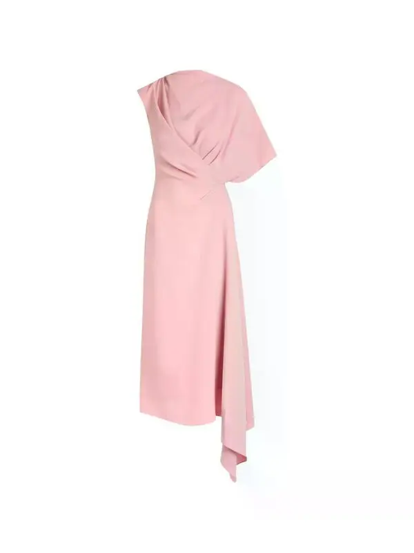 ROKSANDA Elva Draped Asymmetric Midi Dress - Pink