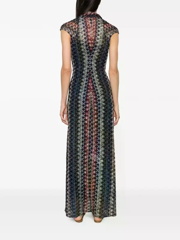 Missoni Chevron Knit V-neck Maxi Dress