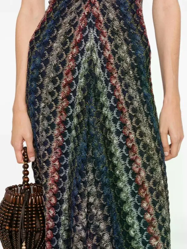 Missoni Chevron Knit V-neck Maxi Dress