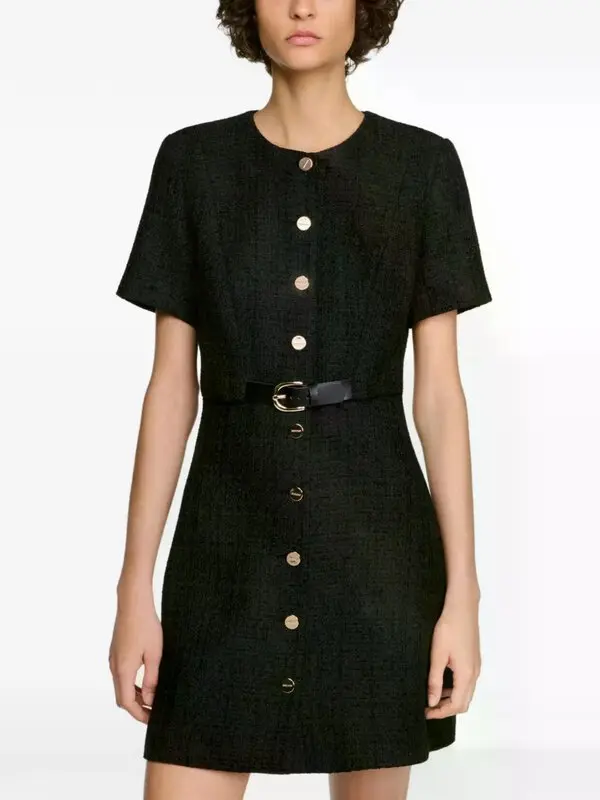 Sandro Belted Button-front Mini Dress