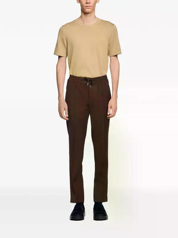 Sandro Elasticated Wool Trousers - Brown