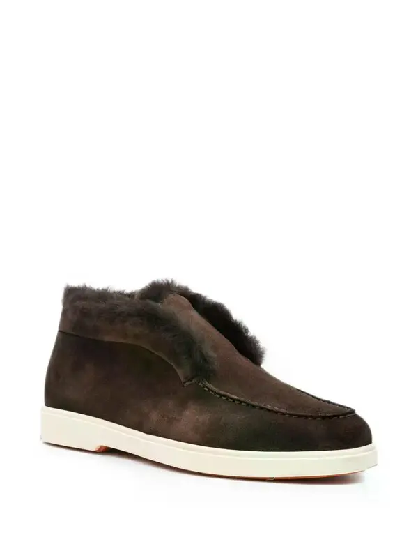 Santoni Yalta Fur-trimmed Loafers