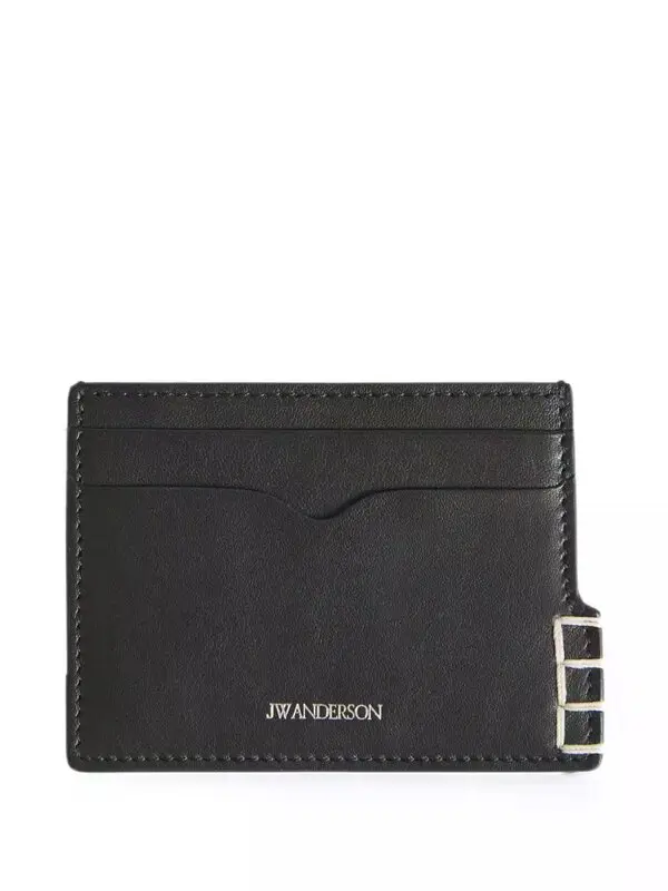 JW Anderson Whipstitch-detail Logo-print Cardholder - Black