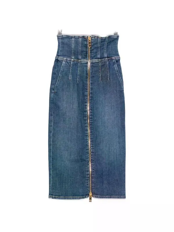 Elisabetta Franchi Zip-fastening High-waisted Midi Skirt - Blue