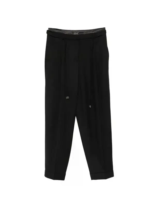 Peserico Tie-fastening Turn-up Trousers - Black