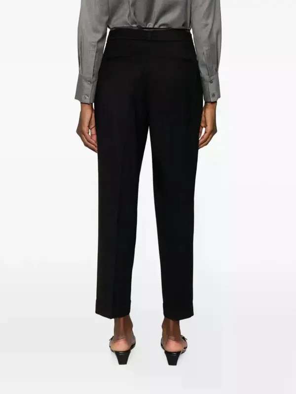 Peserico Tie-fastening Turn-up Trousers - Black