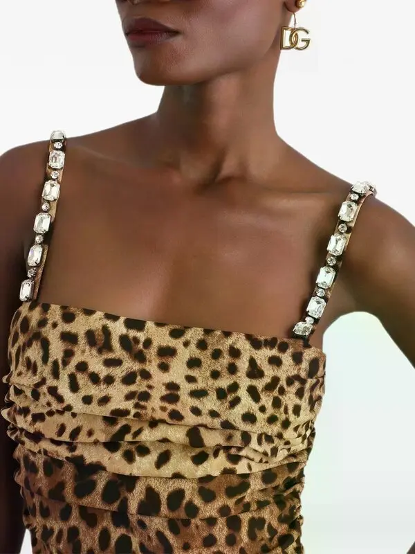 Dolce & Gabbana Leo-print Charmeuse Dress