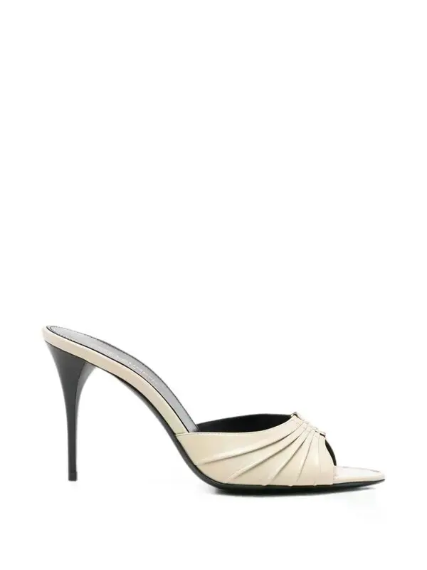 Saint Laurent Babylon Ruched Leather Sandals