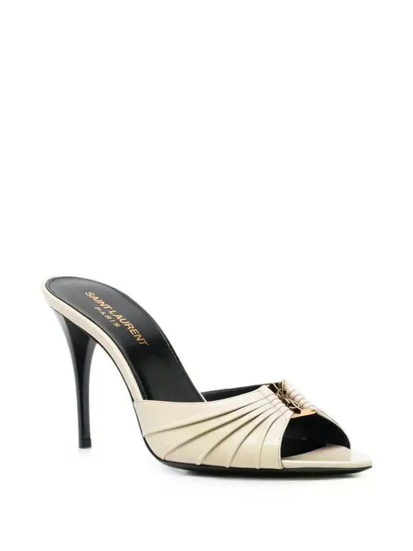 Saint Laurent Babylon Ruched Leather Sandals