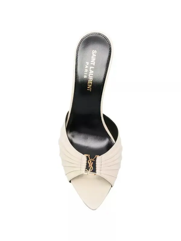 Saint Laurent Babylon Ruched Leather Sandals
