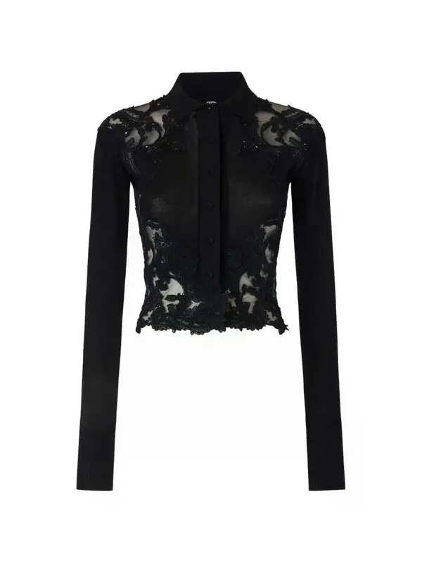 Ermanno Scervino Lace-embroidered Wool Shirt