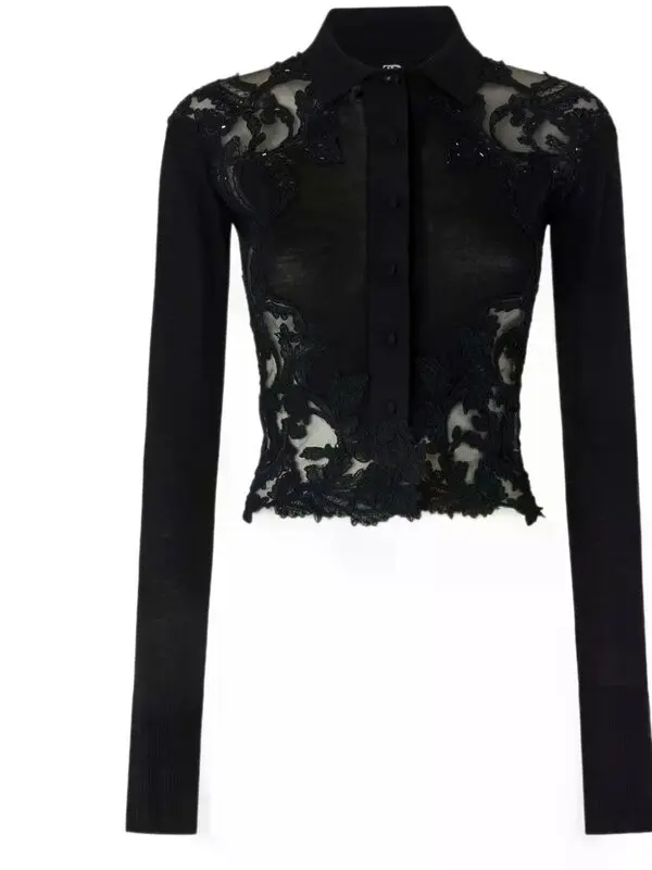 Ermanno Scervino Lace-embroidered Wool Shirt