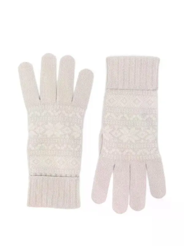 Eleventy Fair Isle-knit Ribbed-cuff Gloves