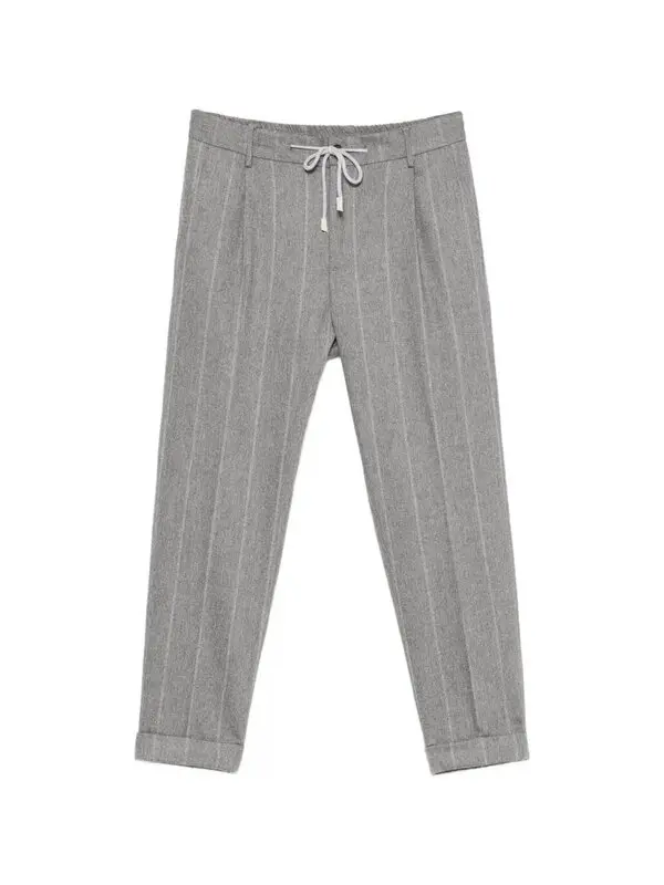 Eleventy Pinstripe Drawstring-waist Trousers