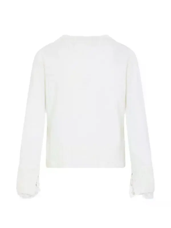 Ermanno Scervino Lace Trim Cashmere Cardigan