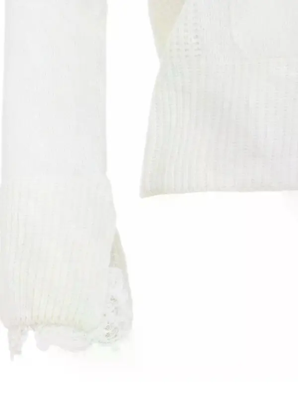 Ermanno Scervino Lace Trim Cashmere Cardigan