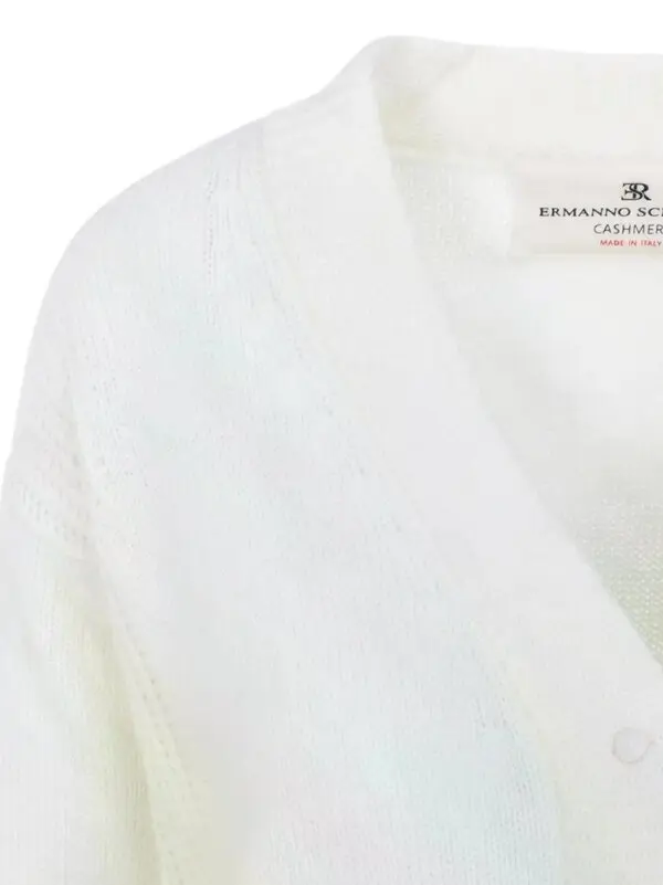 Ermanno Scervino Lace Trim Cashmere Cardigan