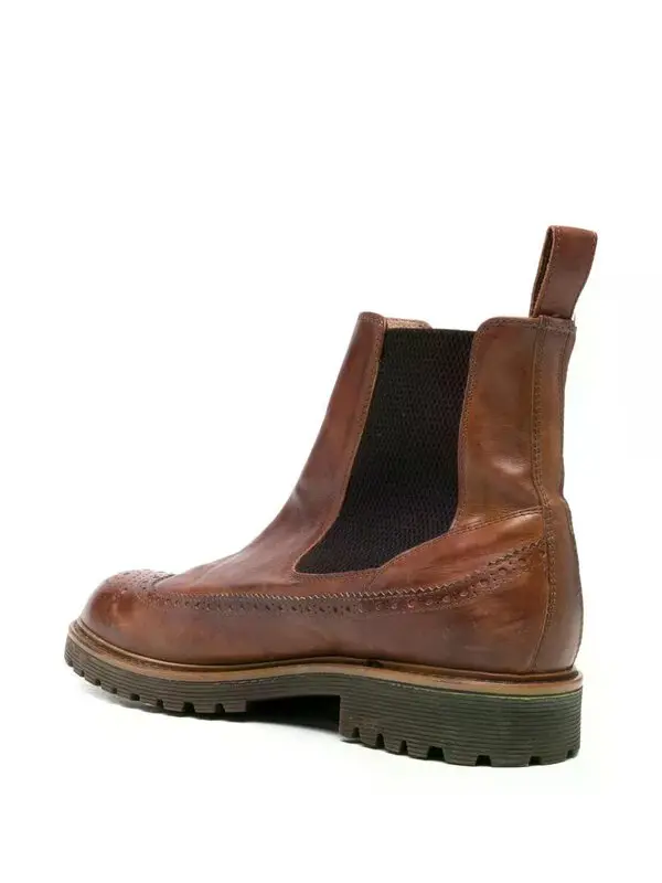 Eleventy Brogue Detail Chelsea Boots