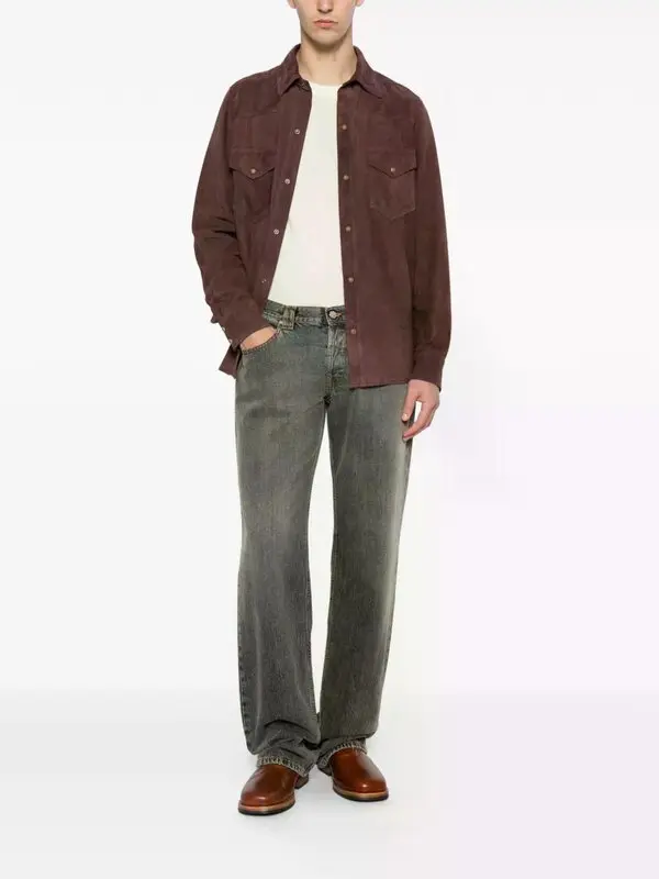 Eleventy Suede Flap-pocket Shirt
