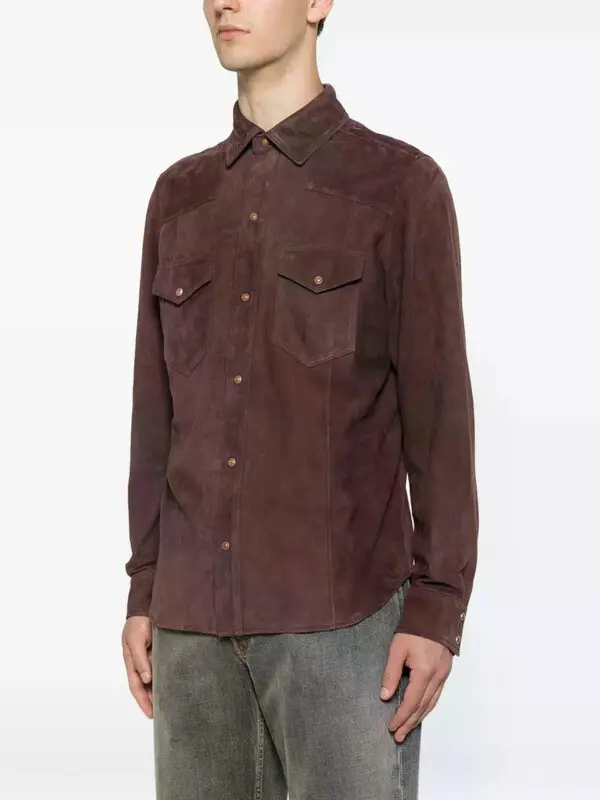 Eleventy Suede Flap-pocket Shirt