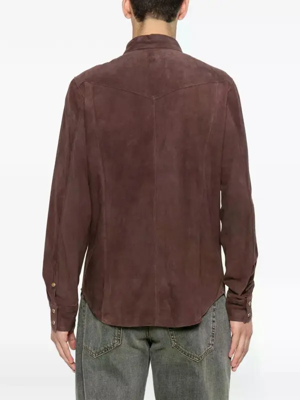 Eleventy Suede Flap-pocket Shirt