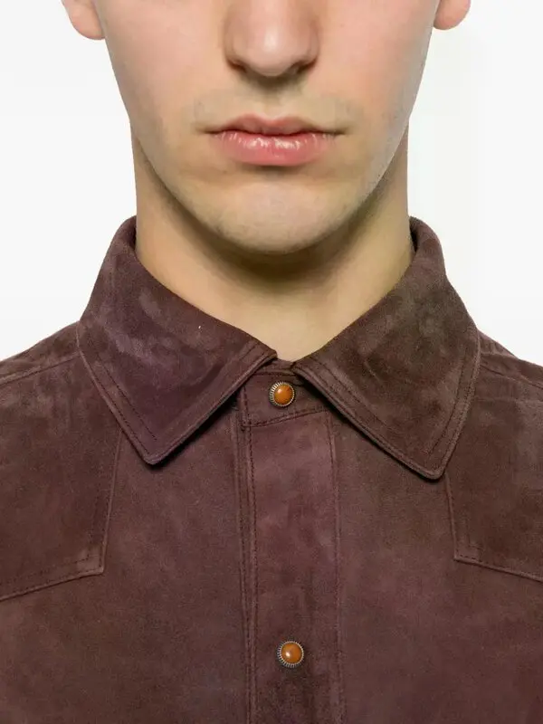 Eleventy Suede Flap-pocket Shirt