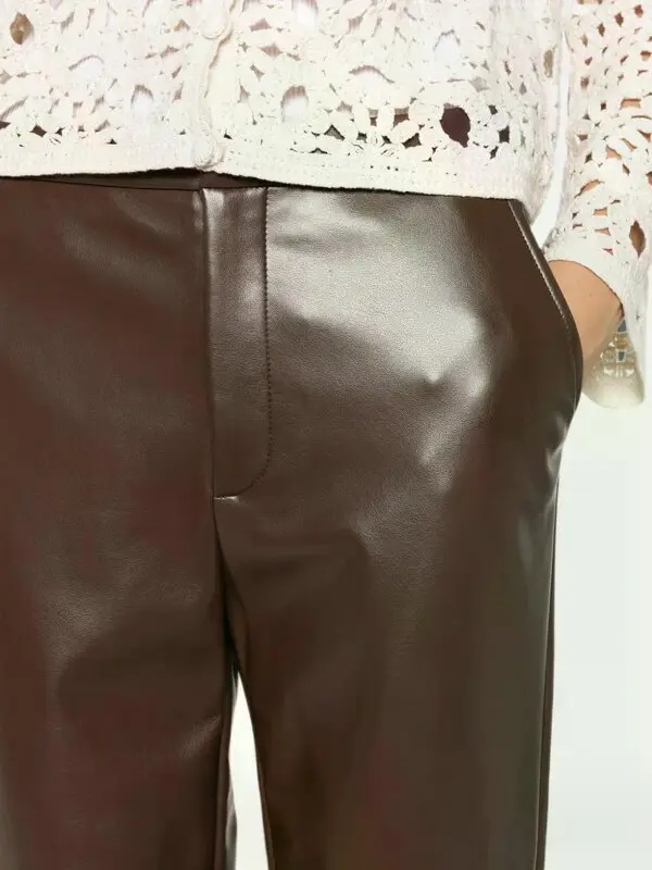 TWINSET Faux-leather Seam Detail Trousers
