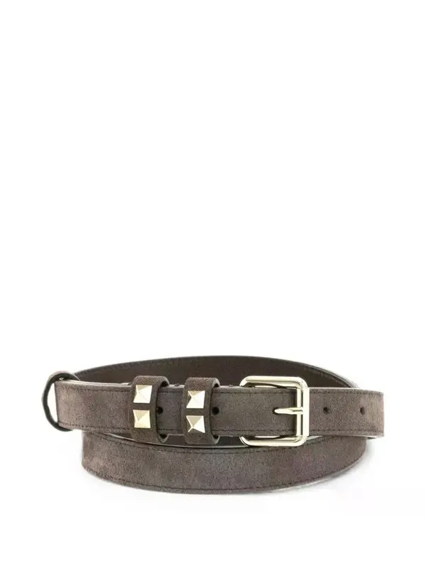 Valentino Garavani Rockstud Suede Belt - Brown