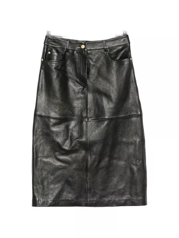 Max Mara Leather Panelled Skirt
