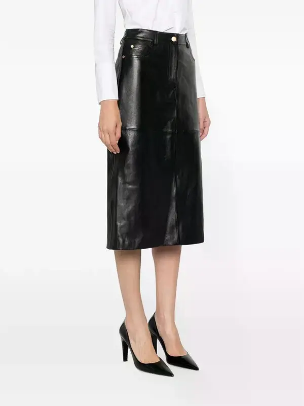 Max Mara Leather Panelled Skirt